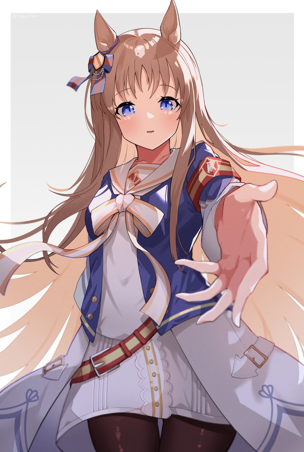 sansaisoba uma musume pretty derby grass wonder (umamusume) animal ears pantyhose uniform ...